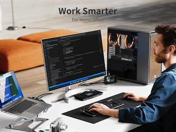 TESmart가 PC 4대, 모니터 1대 적용한 신상--4K@60Hz HDMI 2.1 KVM 스위치 독 출시 – TESmart.KR